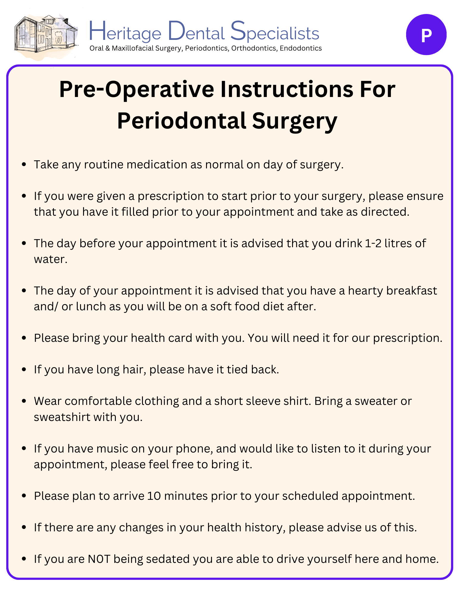 Pre Op Perio Heritage Dental Specialists